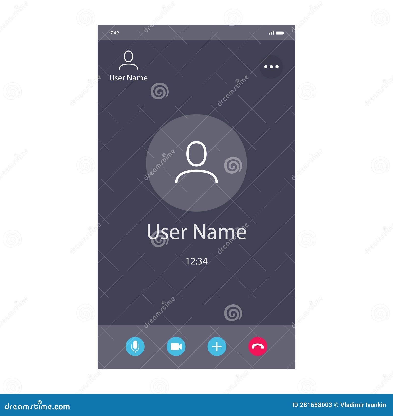 Phone Call Screen Template for Video Conference Stock Vector ...