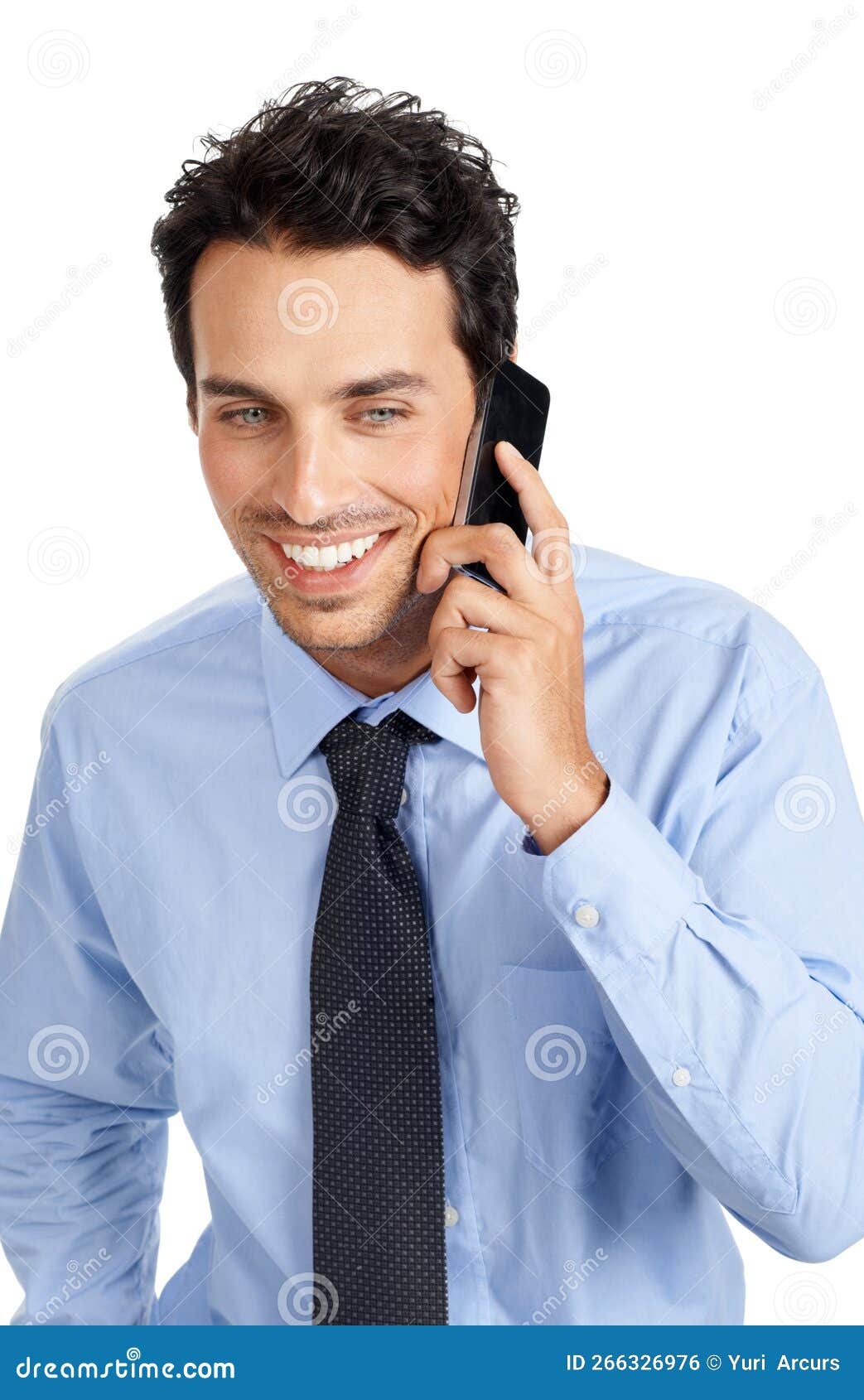 Phone Call, Studio and Happy Businessman with Communication ...