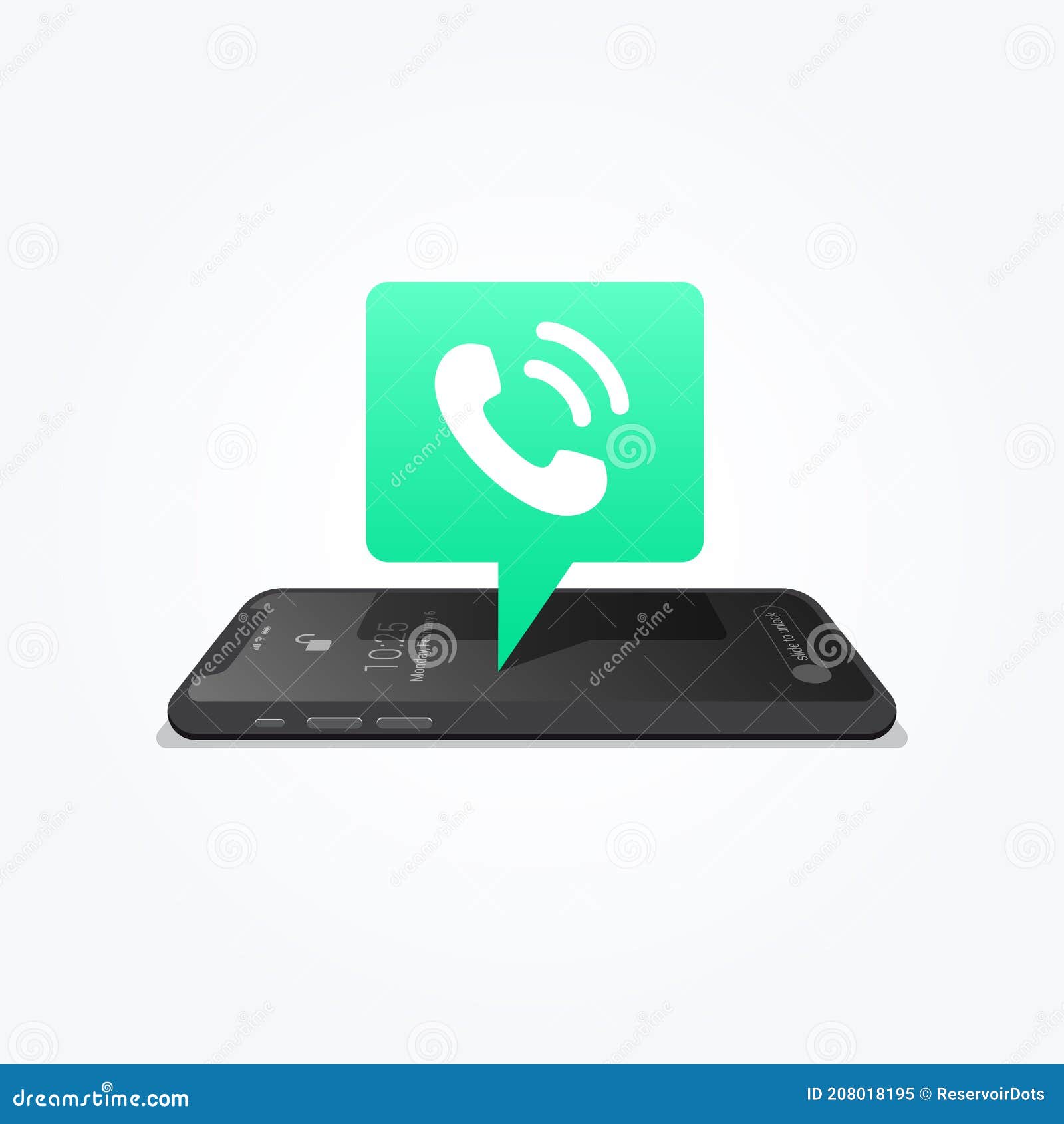 Phone Call Tag Icon stock vector. Illustration of dial - 208018195