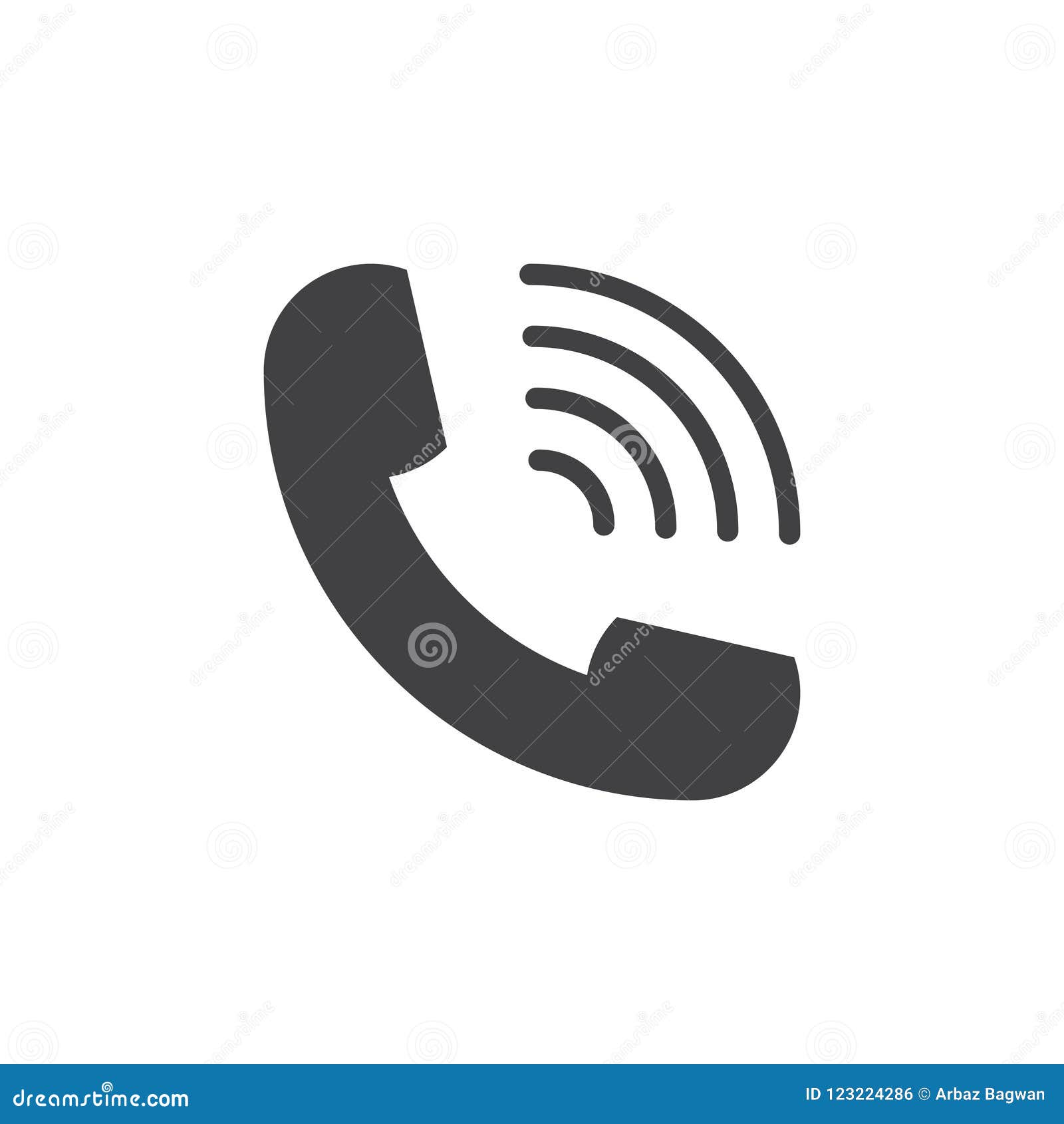 Phone Call Telephone Icon Sound Waves Stock Vector - Illustration of ...