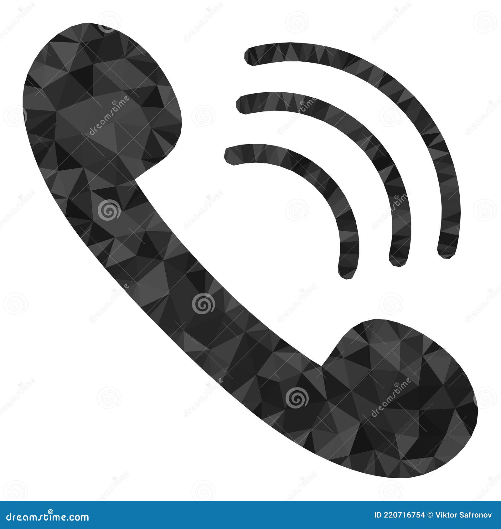 Phone Call Triangle Filled Icon Stock Vector - Illustration of signal ...