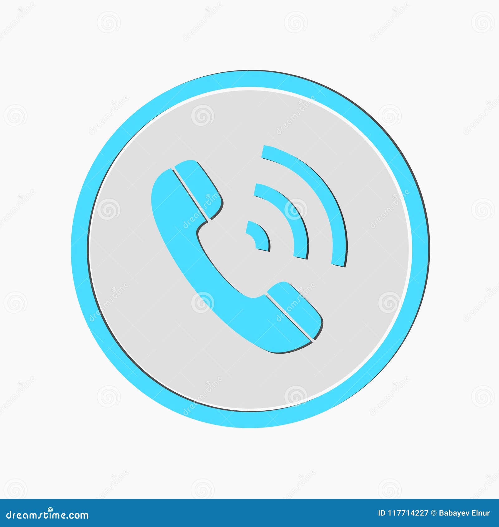 Phone Call Vector Icon. Style is Flat Rounded Symbol, Blue Color ...