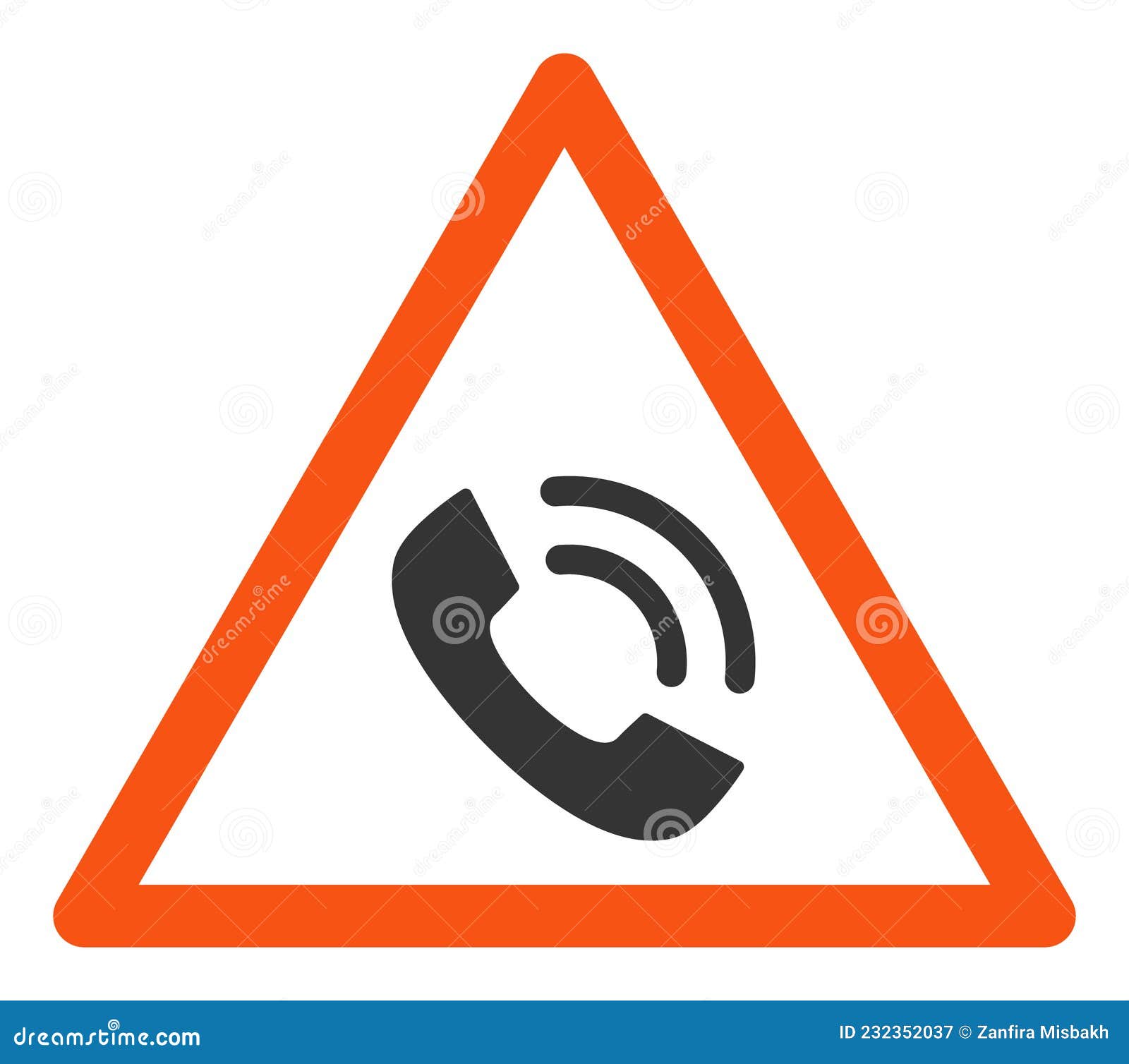 Call Me Warning Sign With Exclamation Mark Mascot Vector Illustration ...