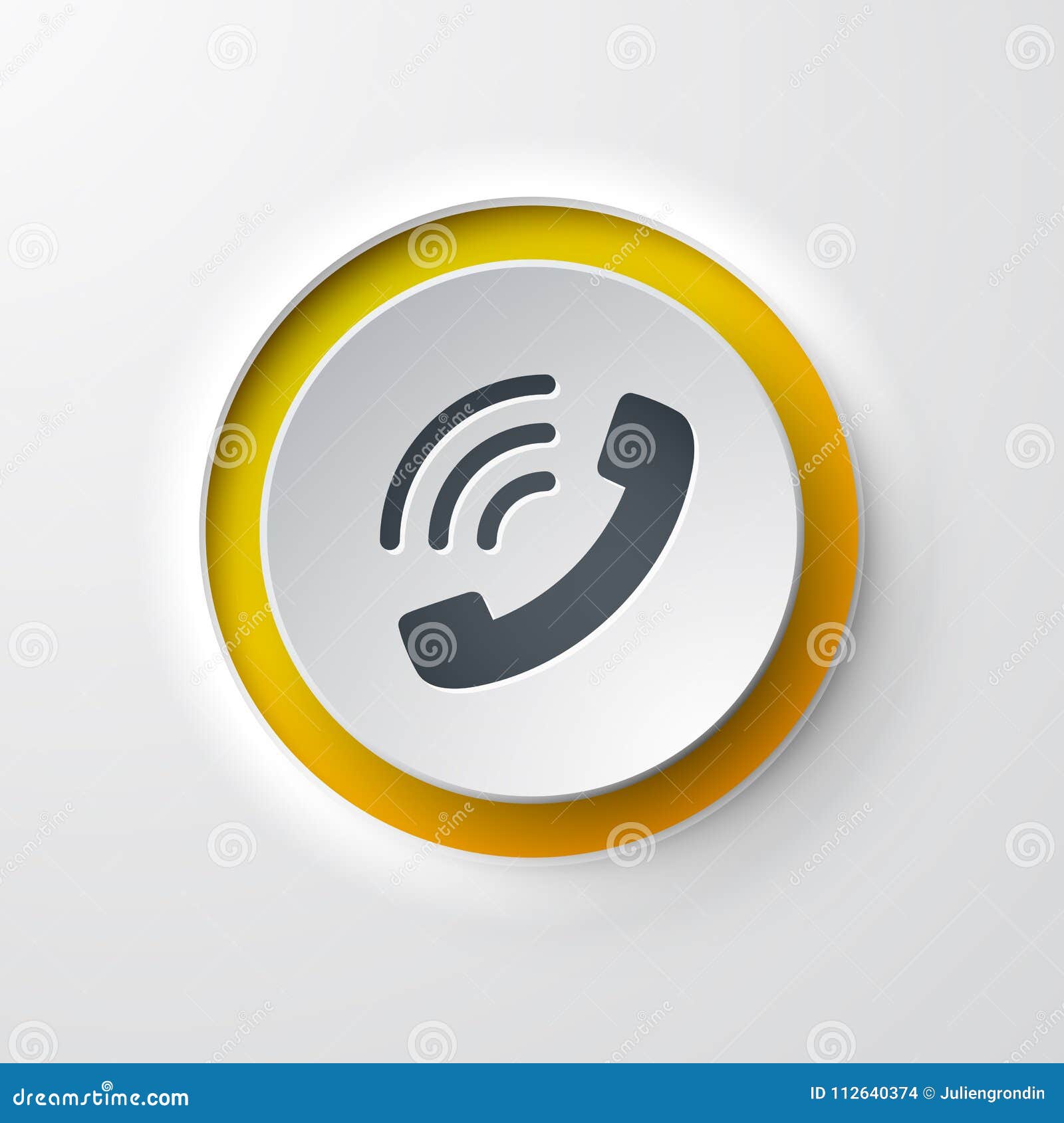 Phone call web icon stock illustration. Illustration of button - 112640374