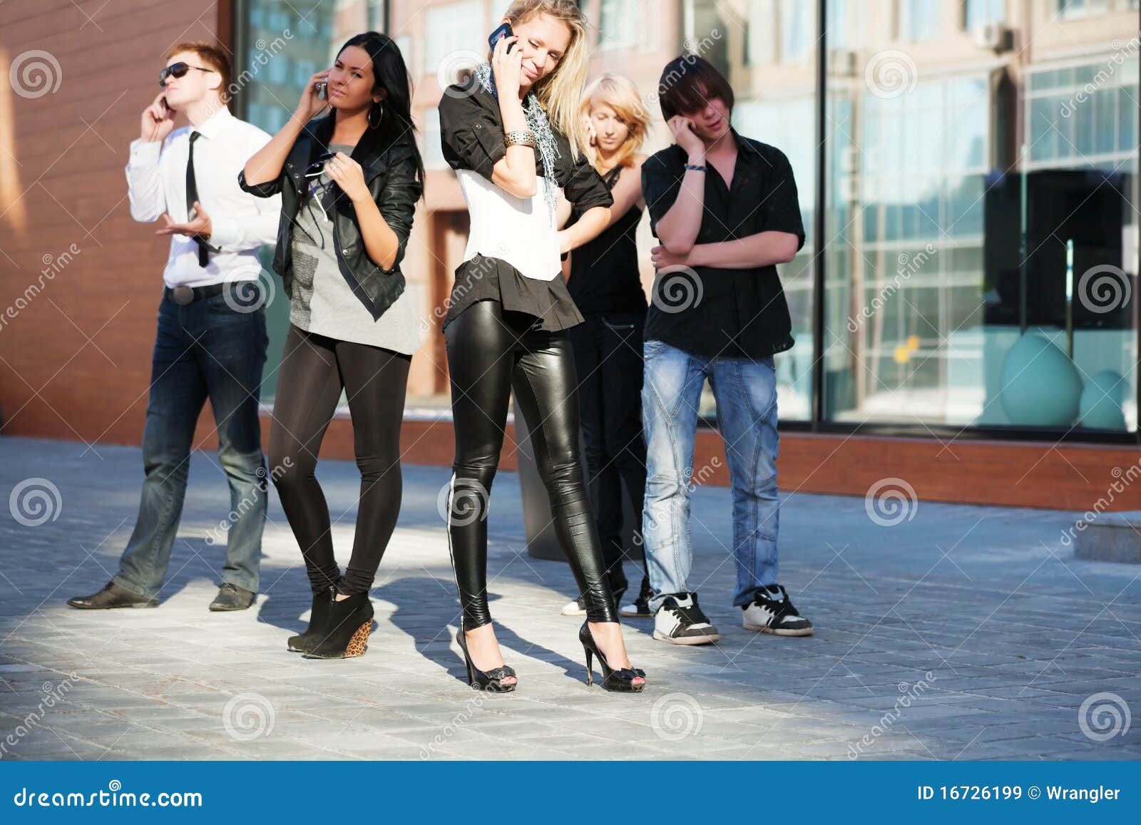 Young People Calling on the Phone Stock Image - Image of male ...