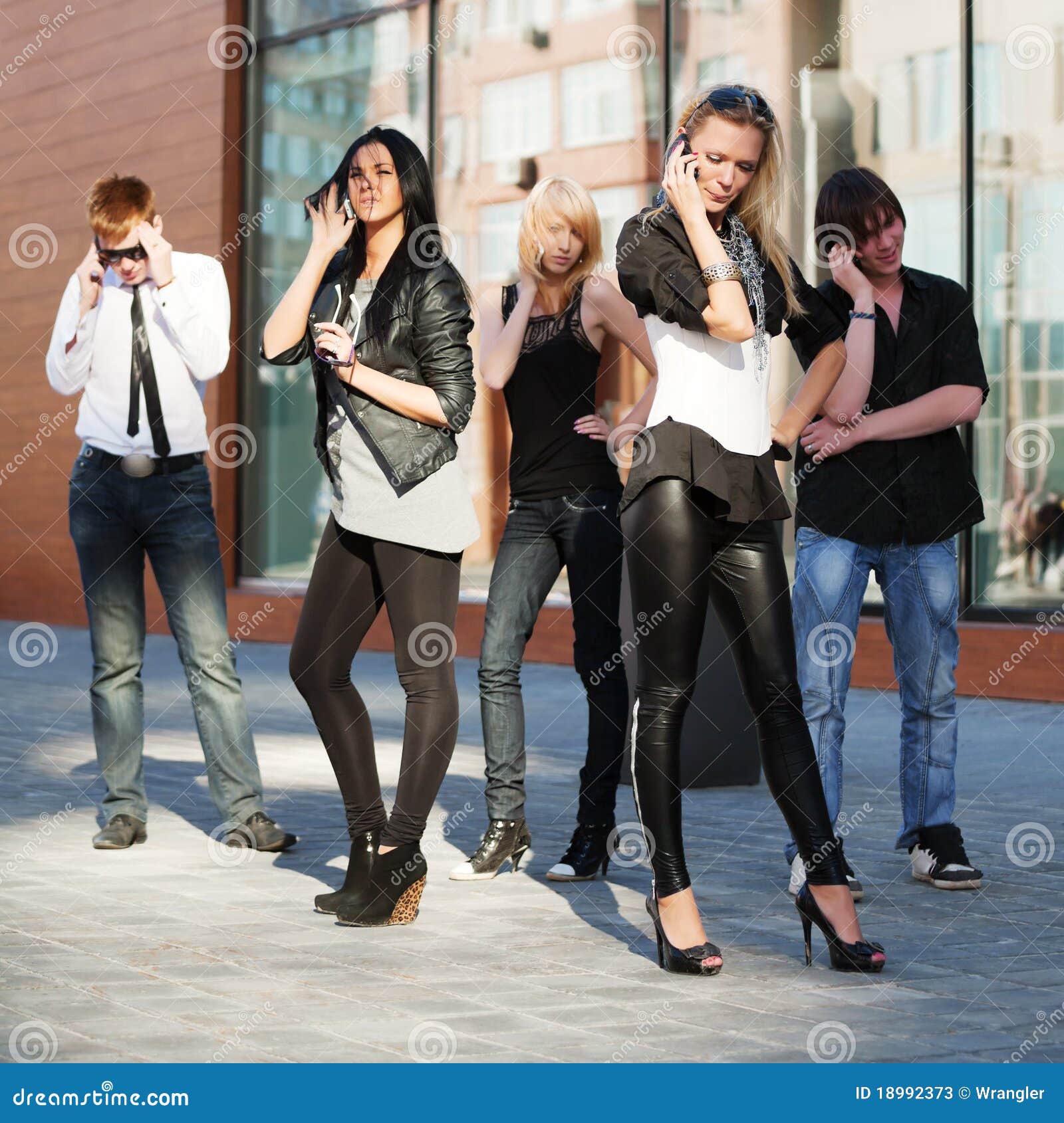 Young People Calling on the Phone Stock Image - Image of city, idle ...