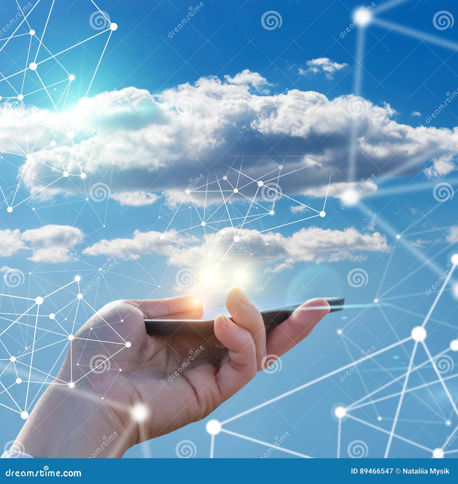 Phone Calls and Cloud Data . Stock Image - Image of leader, internet ...