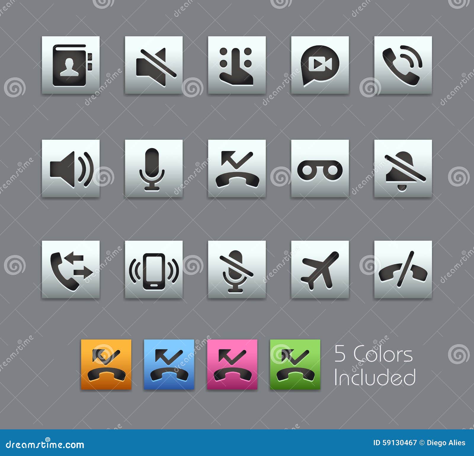Phone Calls Interface Icons -- Satinbox Series Stock Vector ...