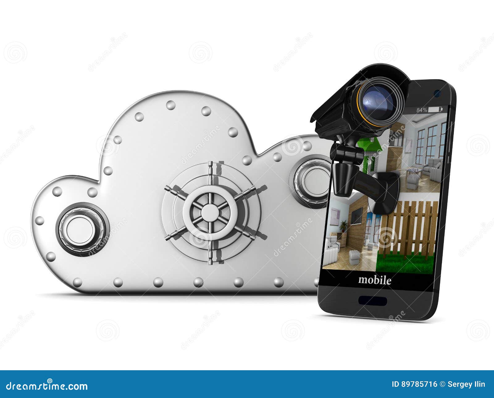 Phone with Camera on White Background. Isolated 3D Stock Illustration ...