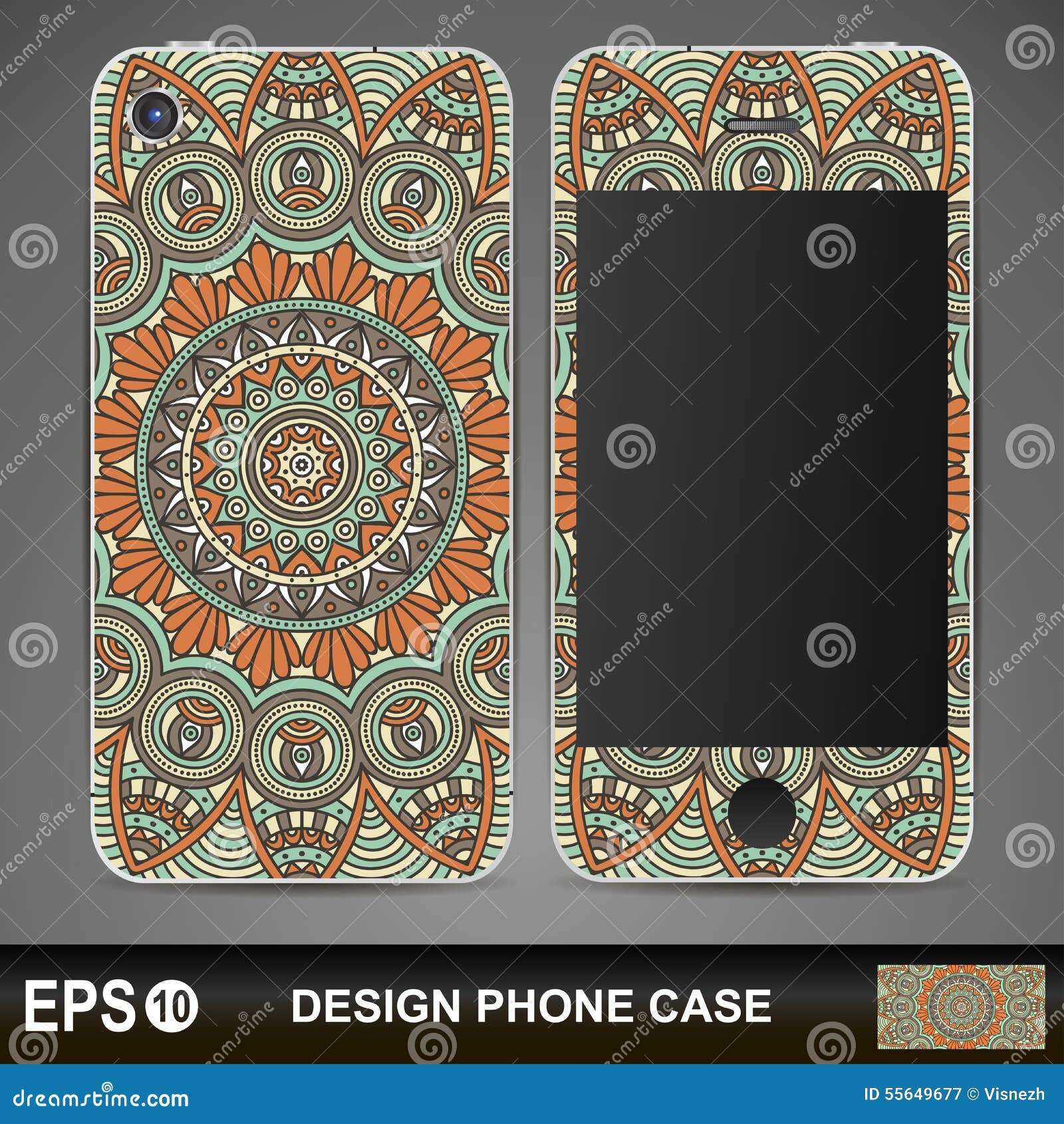 Phone Case Design. Vintage Decorative Elements Stock Vector ...