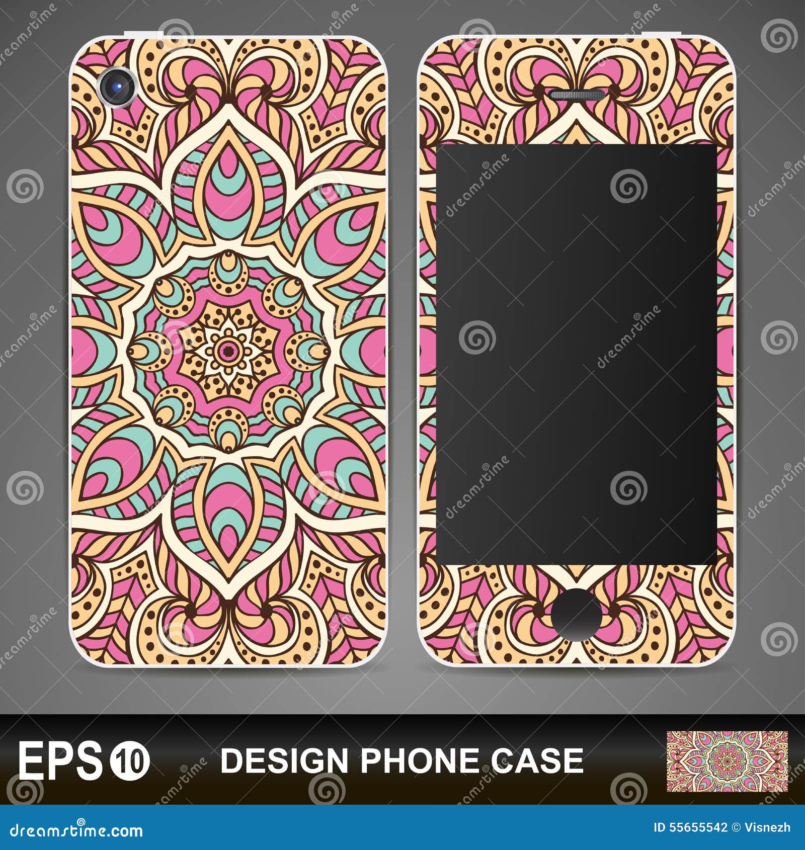 Phone case design stock vector. Illustration of element - 55655542