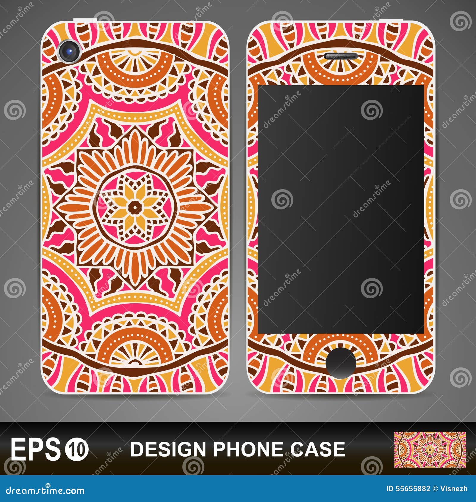 Phone case design stock vector. Illustration of blank - 55655882