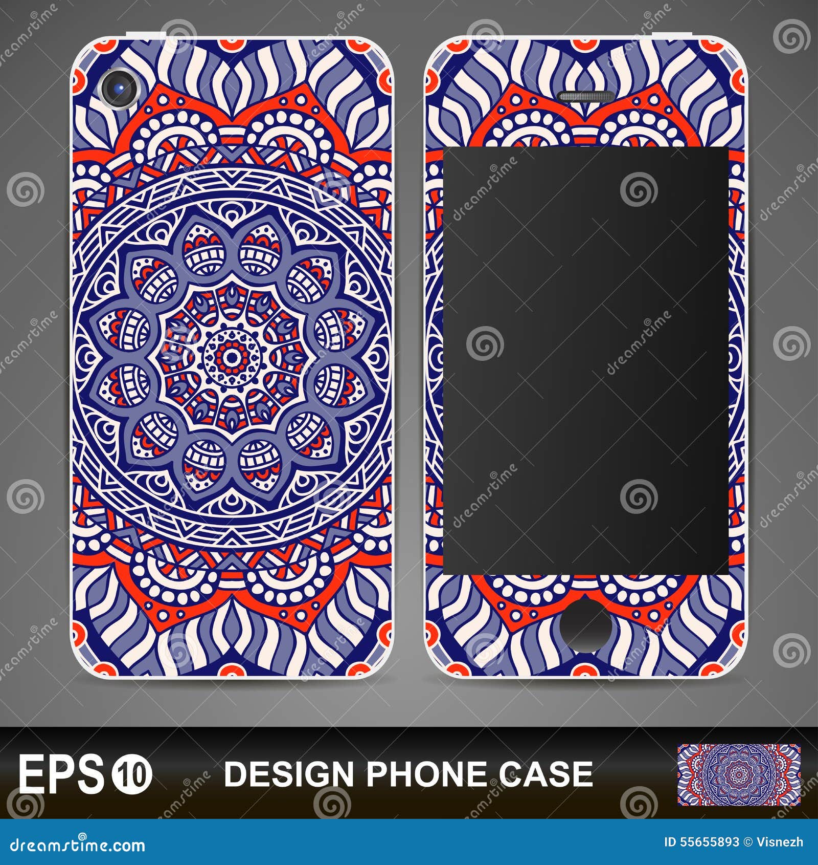 Phone case design stock vector. Illustration of ethnic - 55655893