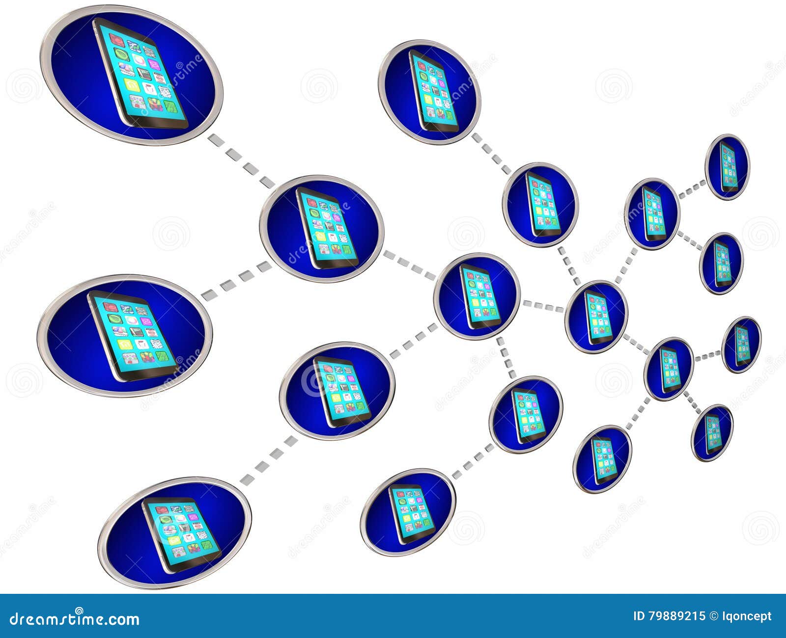 Phone Cell Smart Telephones Connected Network Stock Illustration ...