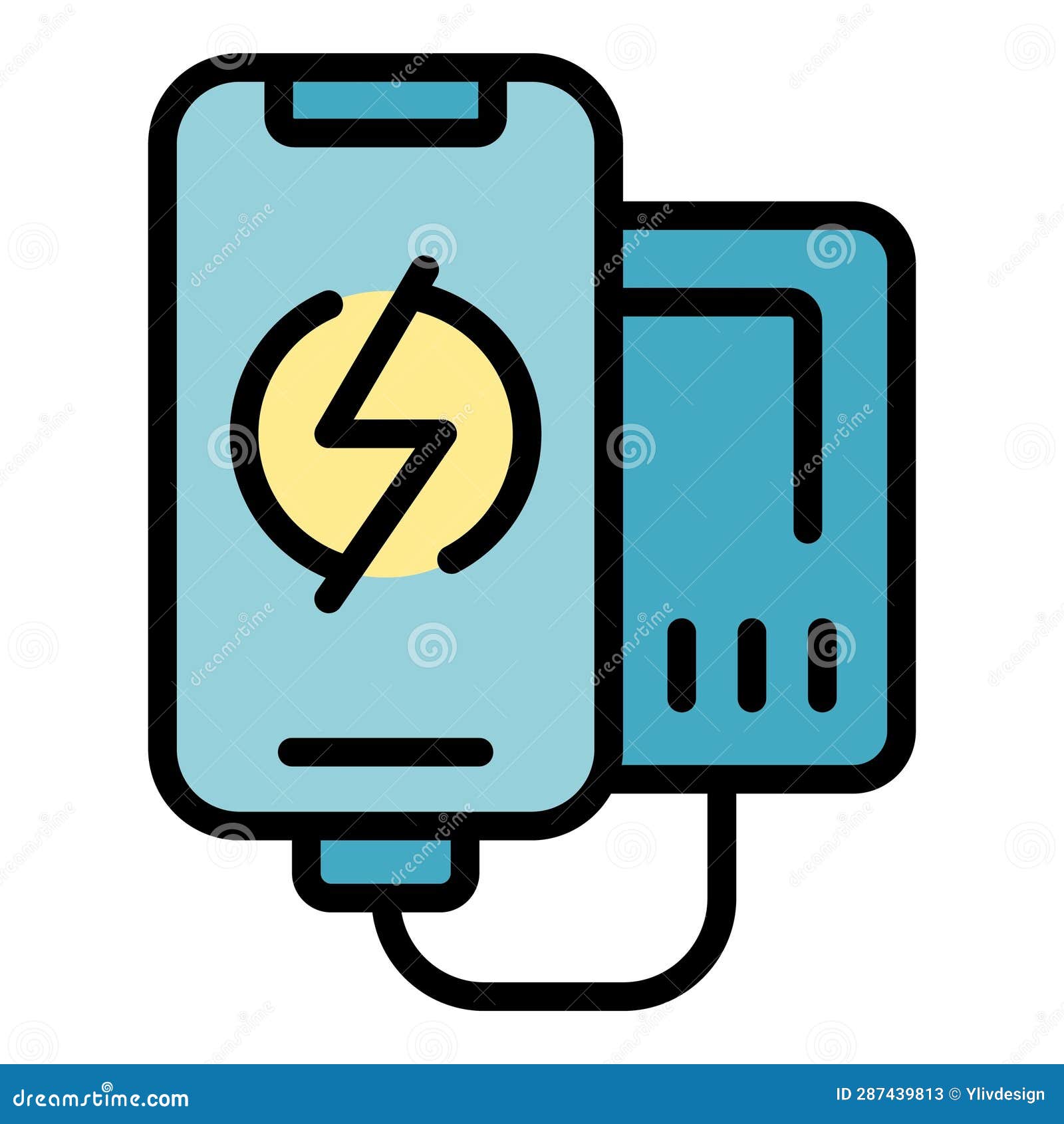 Phone Charging Icon Vector Flat Stock Illustration - Illustration of ...