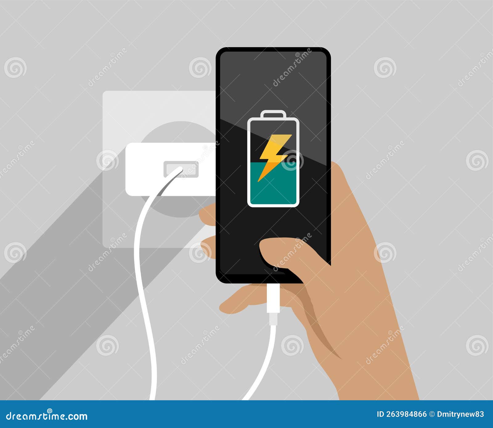 Phone Charging, Socket and Power Supply Stock Vector - Illustration of ...