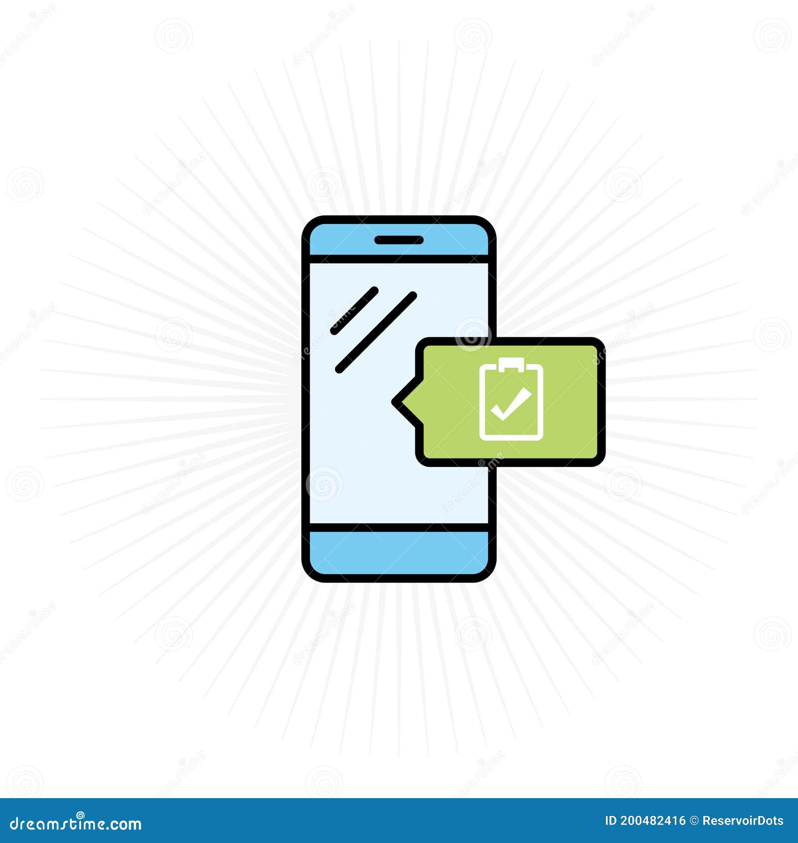 Phone & Checklist Icon stock vector. Illustration of design - 200482416