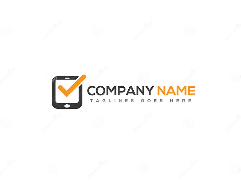Phone checkmark logo 2 stock vector. Illustration of block - 138951585