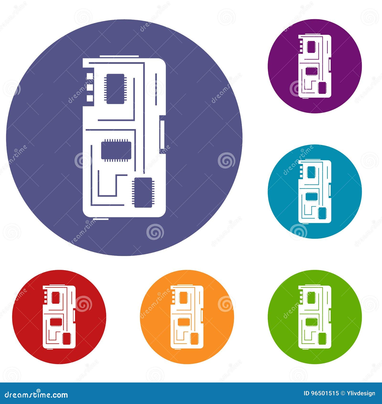 Phone chip icons set stock vector. Illustration of object - 96501515