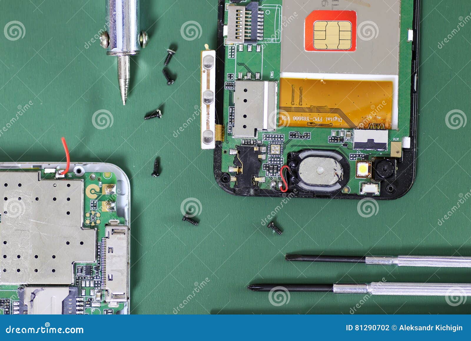 Phone chip micro repair stock photo. Image of magnifier - 81290702