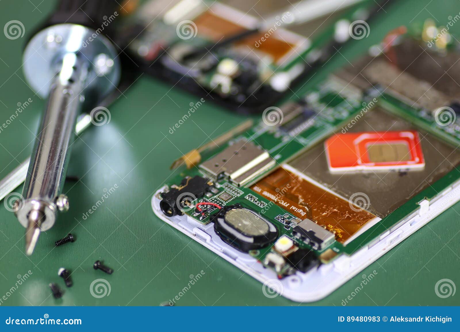 Phone chip micro repair stock image. Image of communication - 89480983