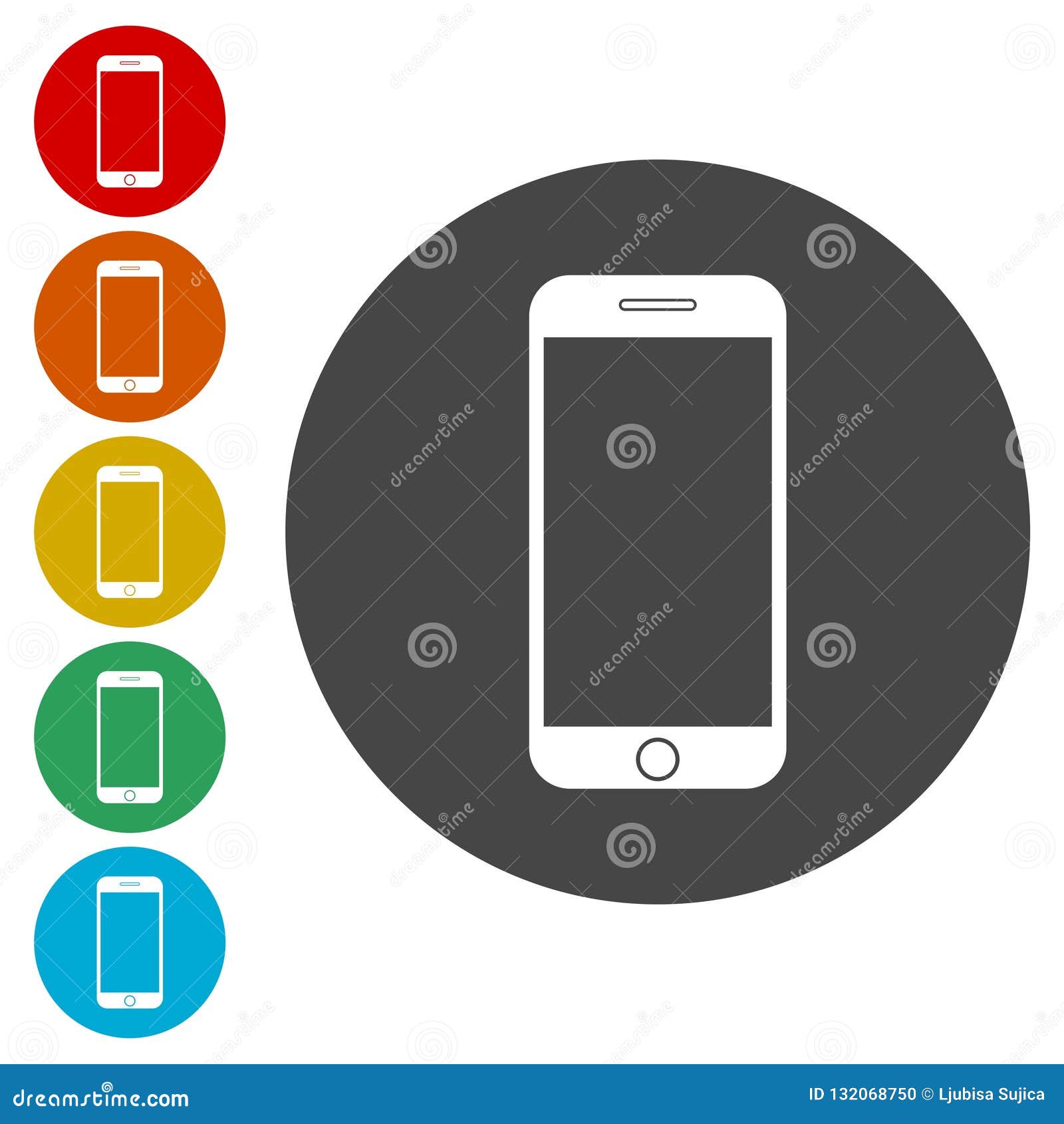 Phone in a circle stock vector. Illustration of isolated - 132068750