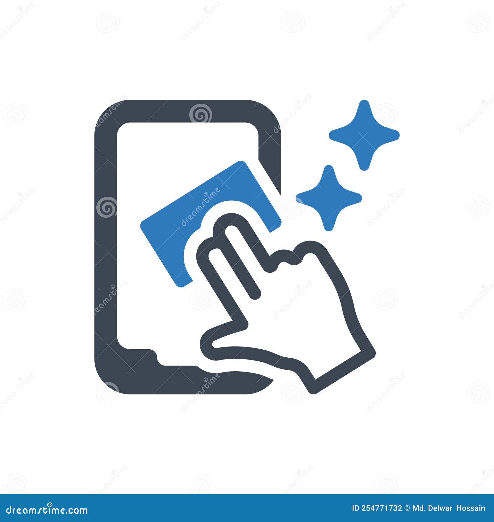 Phone clean icon stock vector. Illustration of smartphone - 254771732