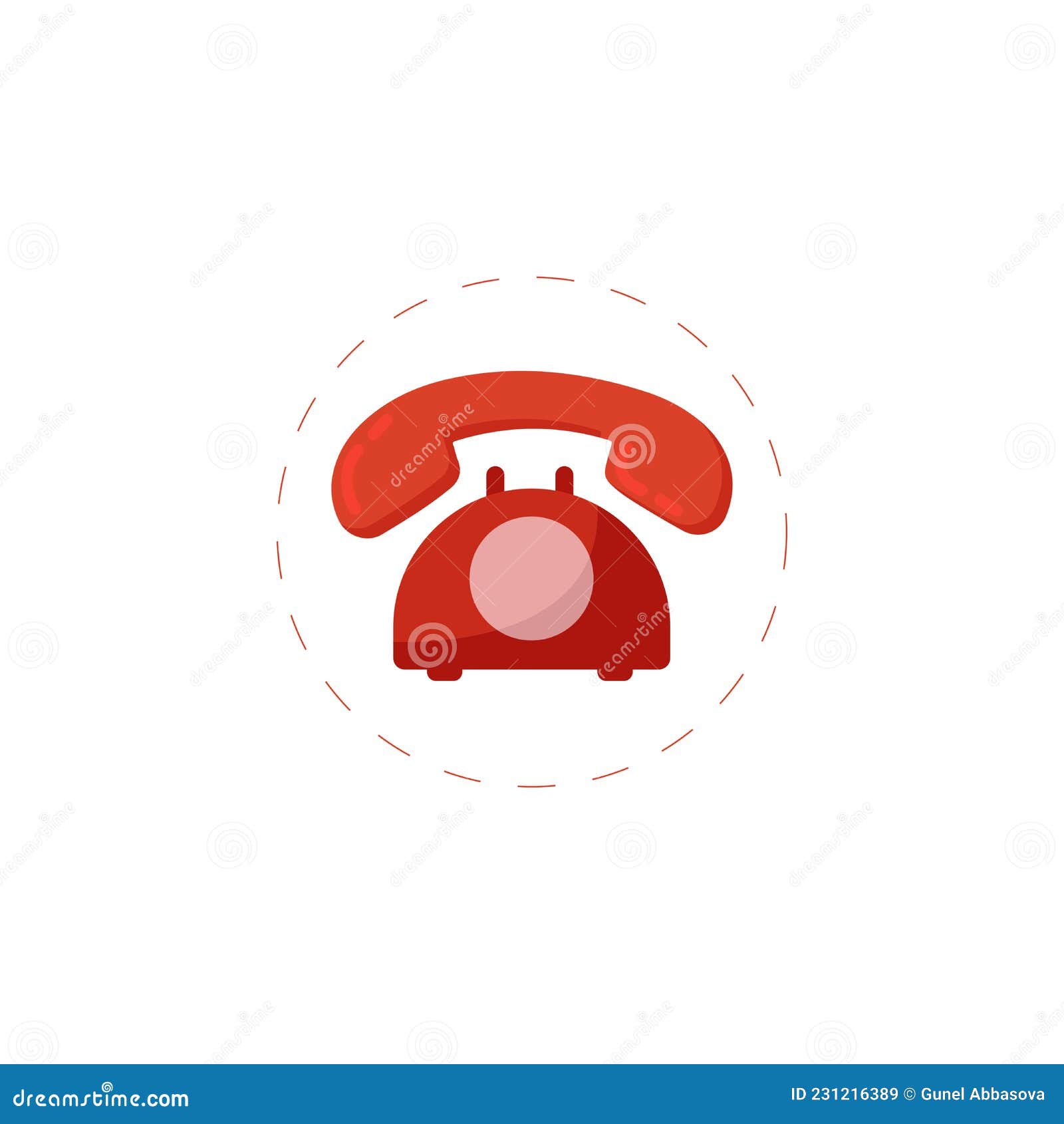 Phone Clipart. Red Phone Colorful Flat Icon Stock Vector - Illustration ...
