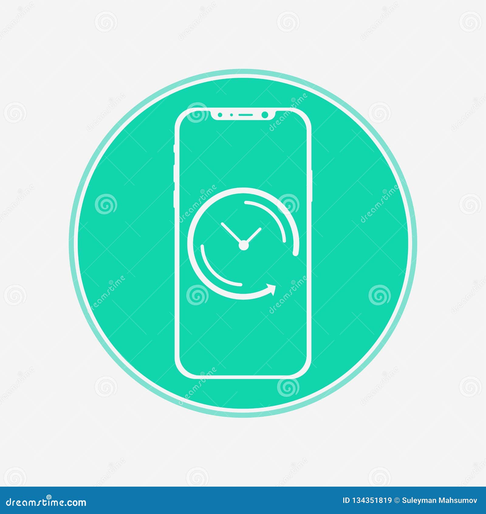 Phone with Clock Vector Icon Sign Symbol Stock Vector - Illustration of ...