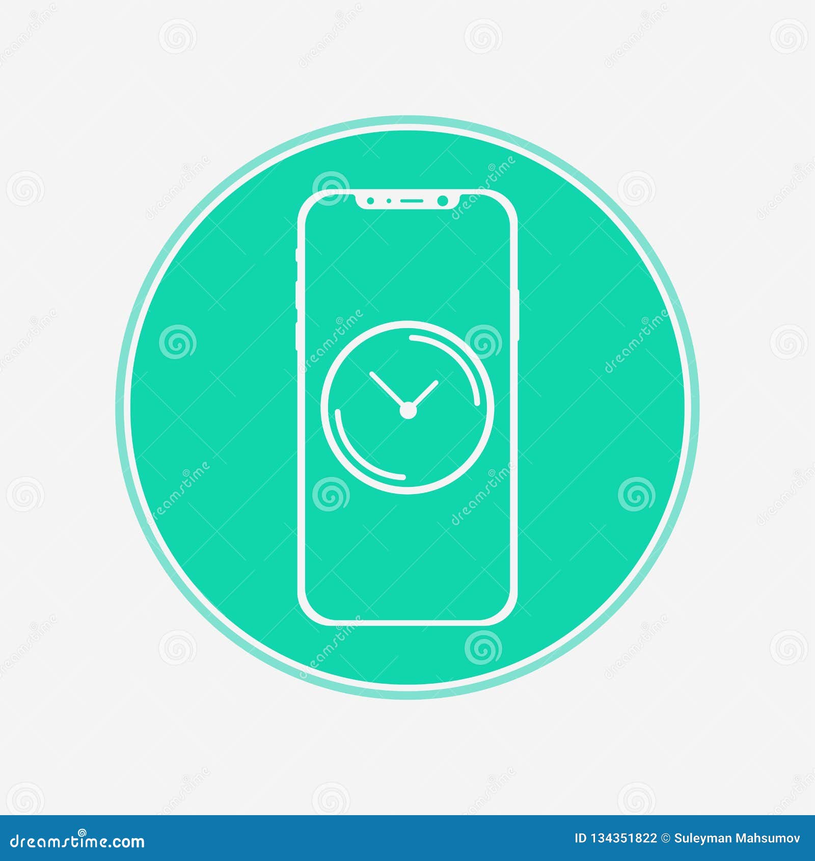 Phone with Clock Vector Icon Sign Symbol Stock Vector - Illustration of ...