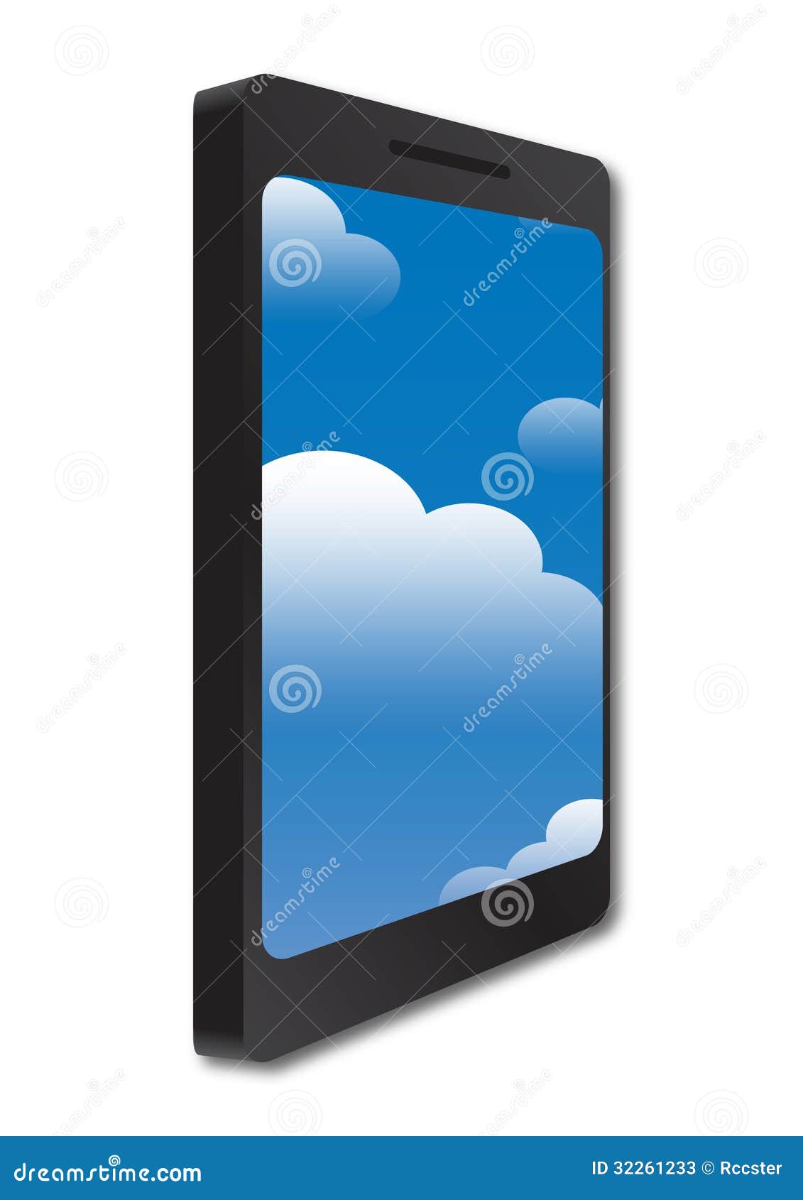 Phone and cloud concept stock vector. Illustration of download - 32261233