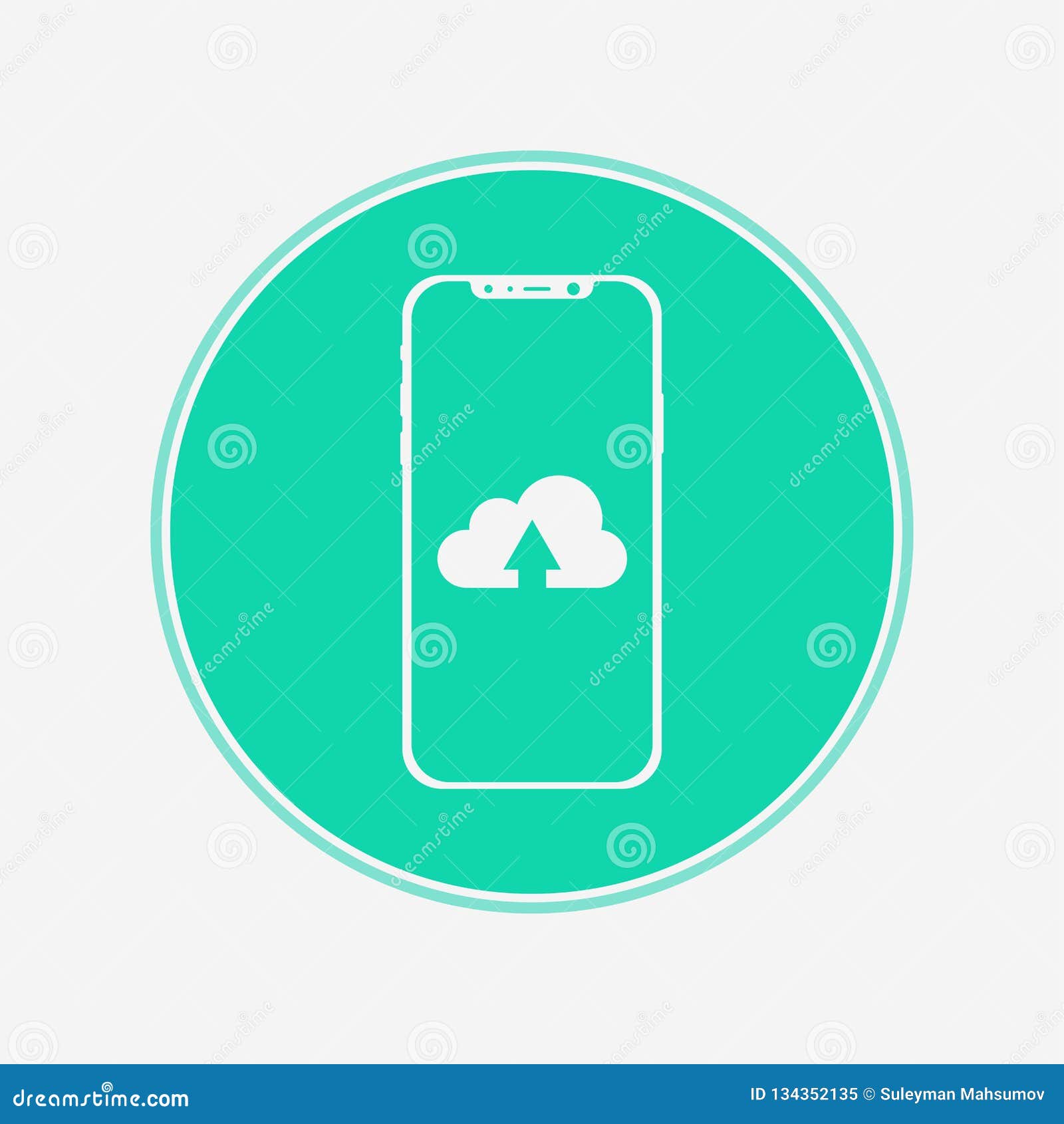 Phone with Cloud Vector Icon Sign Symbol Stock Vector - Illustration of ...