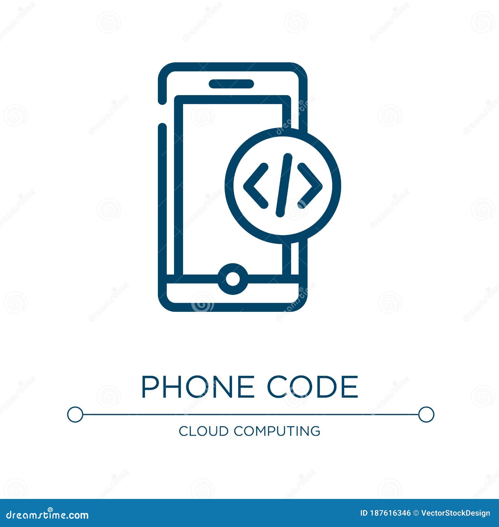 Phone Code Icon. Linear Vector Illustration from Material Devices ...