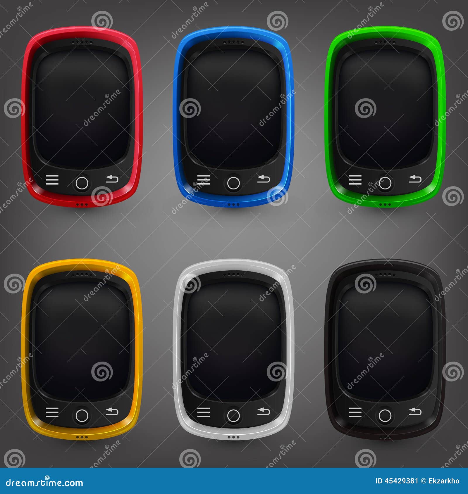 Phone color set stock vector. Illustration of mobile - 45429381