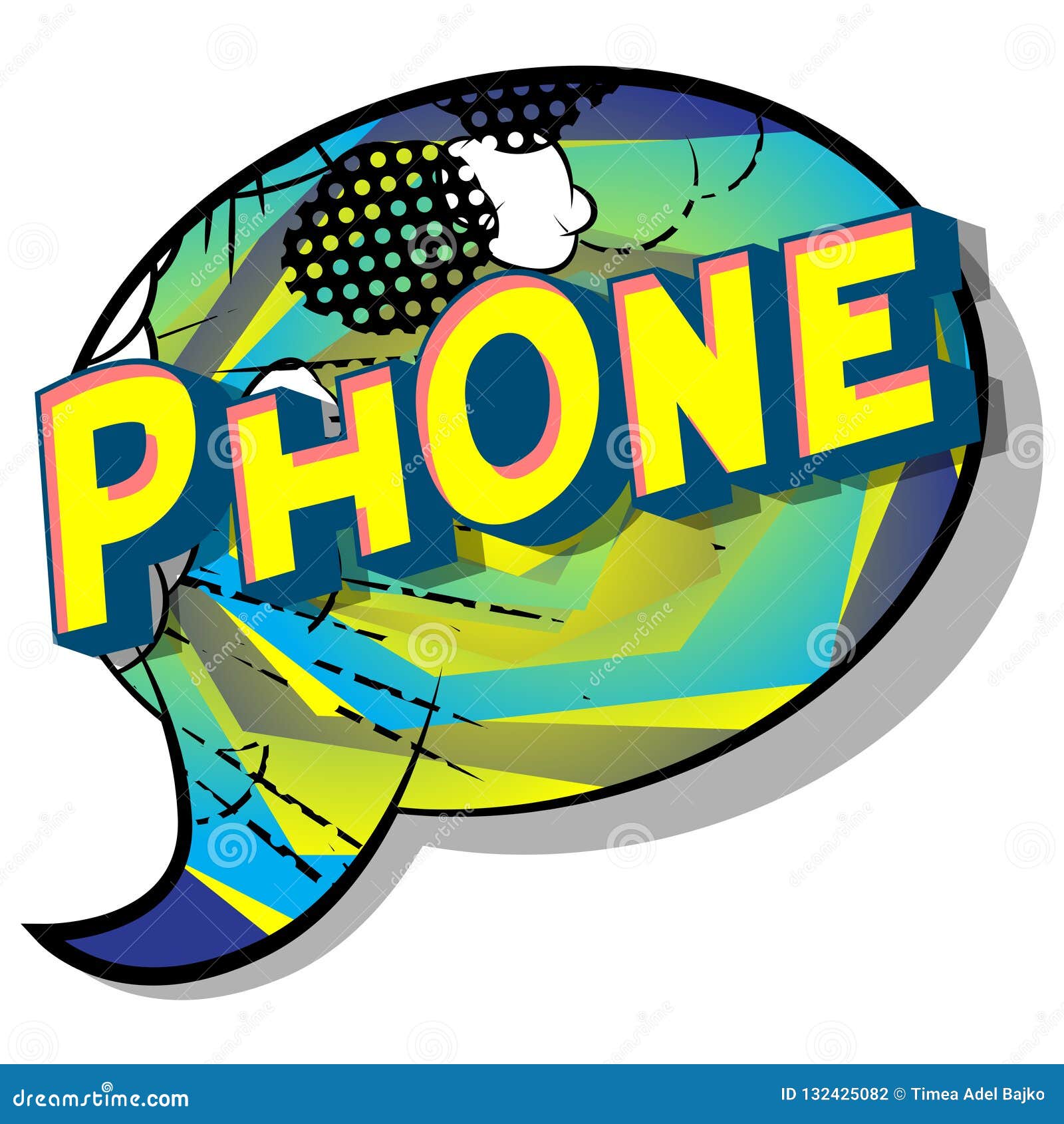 Phone - Comic Book Style Words. Stock Vector - Illustration of comic ...