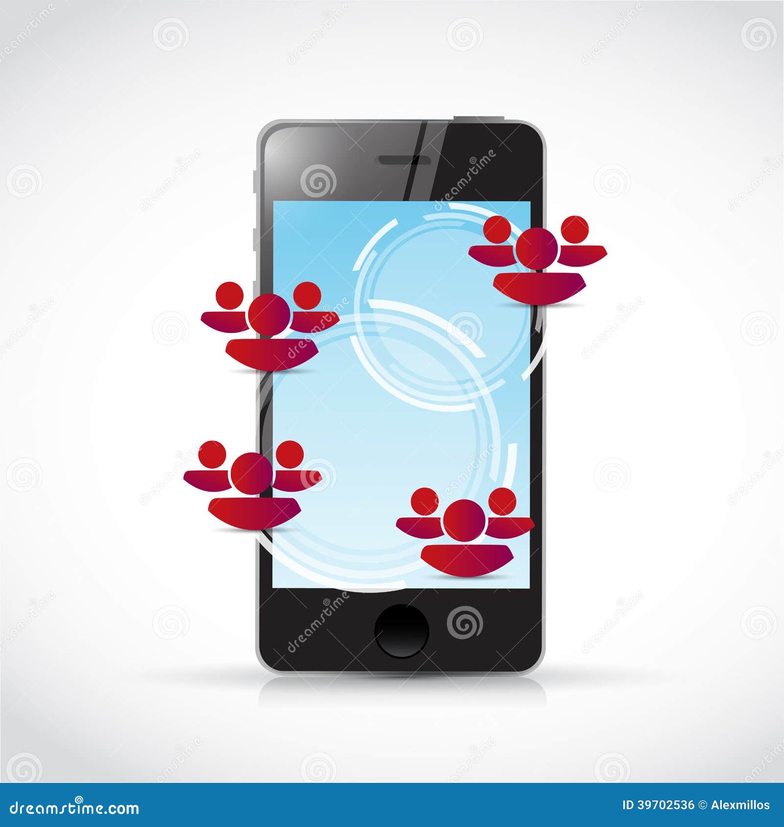 Phone and Community Connection Illustration Stock Illustration ...