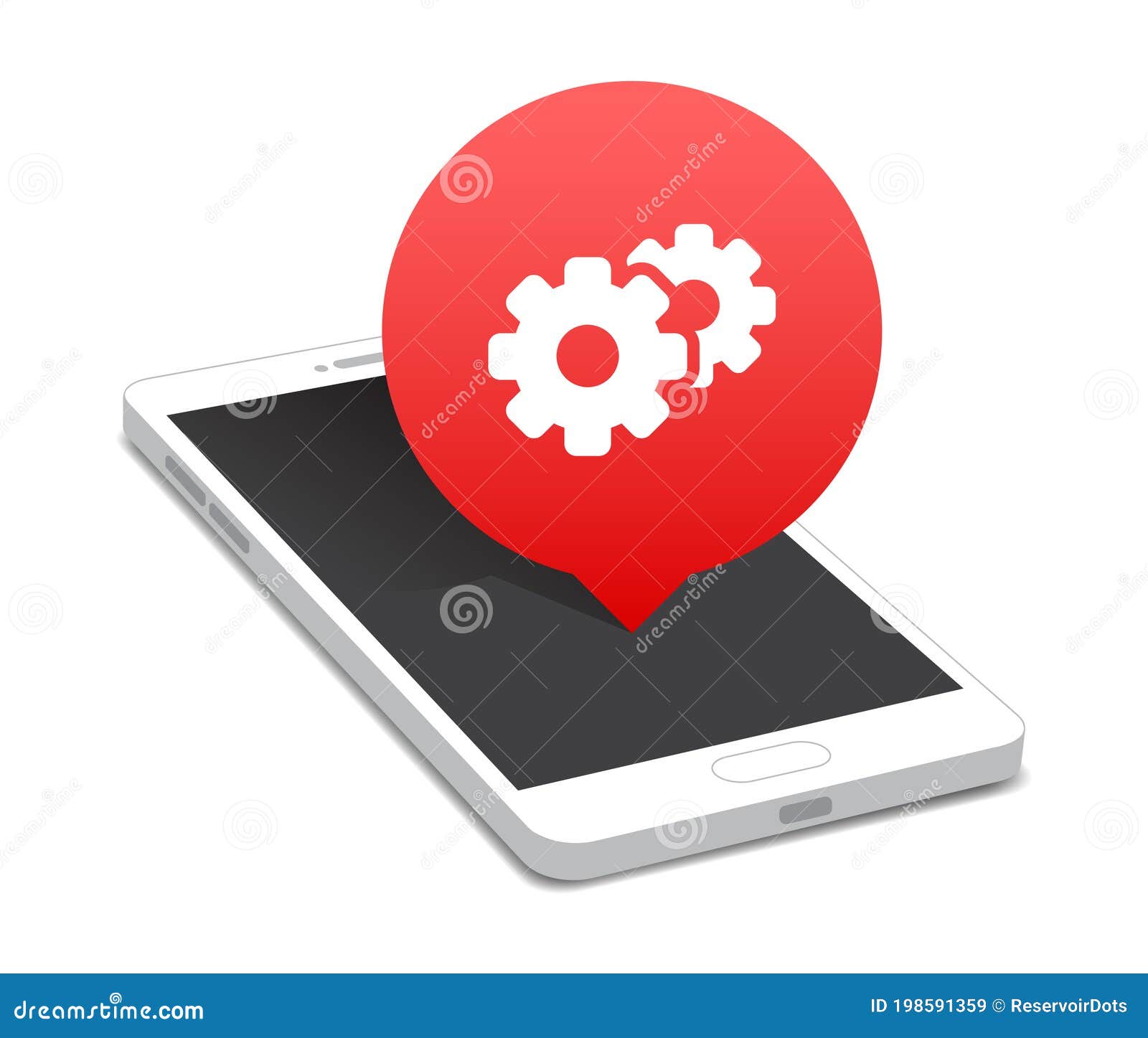 Phone Configuration, Support & Update Icon Bubble Stock Vector ...