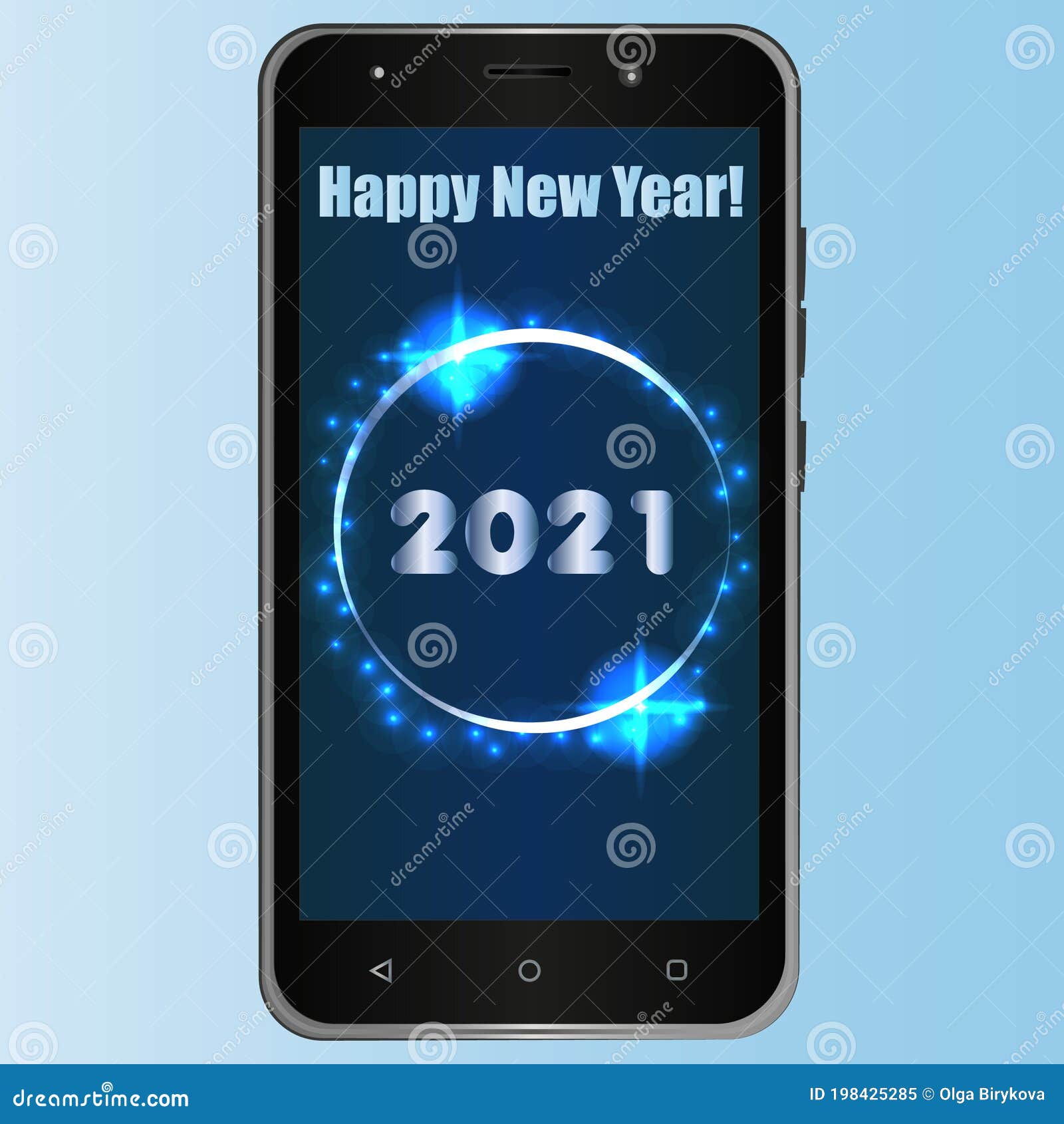 Phone with congratulations stock illustration. Illustration of isolated ...