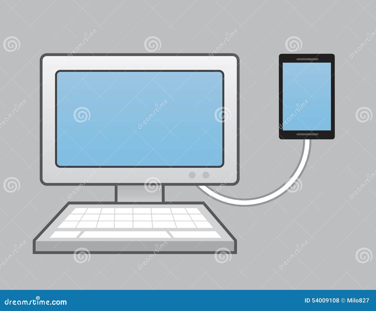 Phone Connected To Computer Stock Vector - Image: 54009108