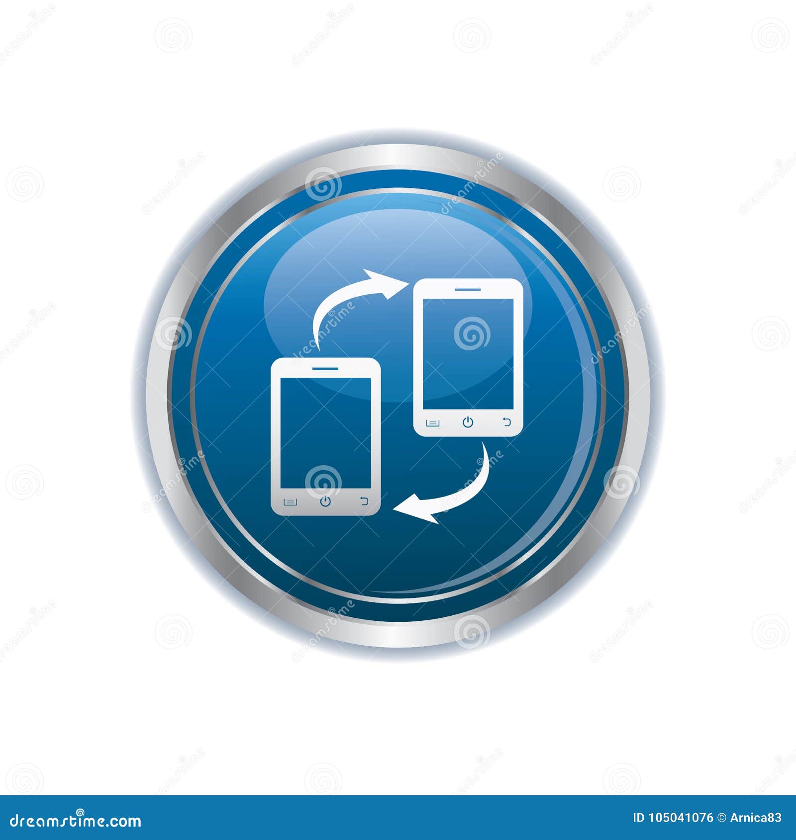 Phone Connection Icon on the Button Stock Vector - Illustration of ...