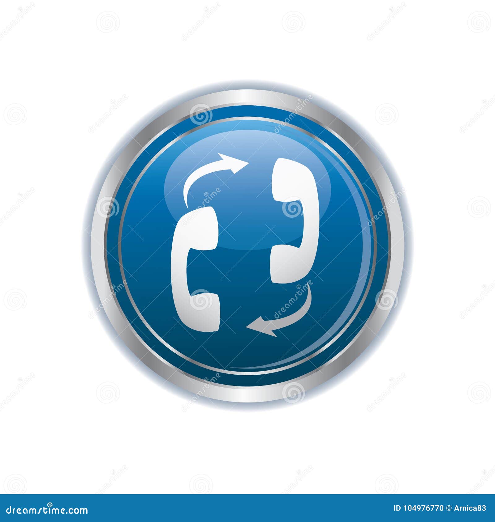 Phone Connection Icon on the Button Stock Vector - Illustration of ...