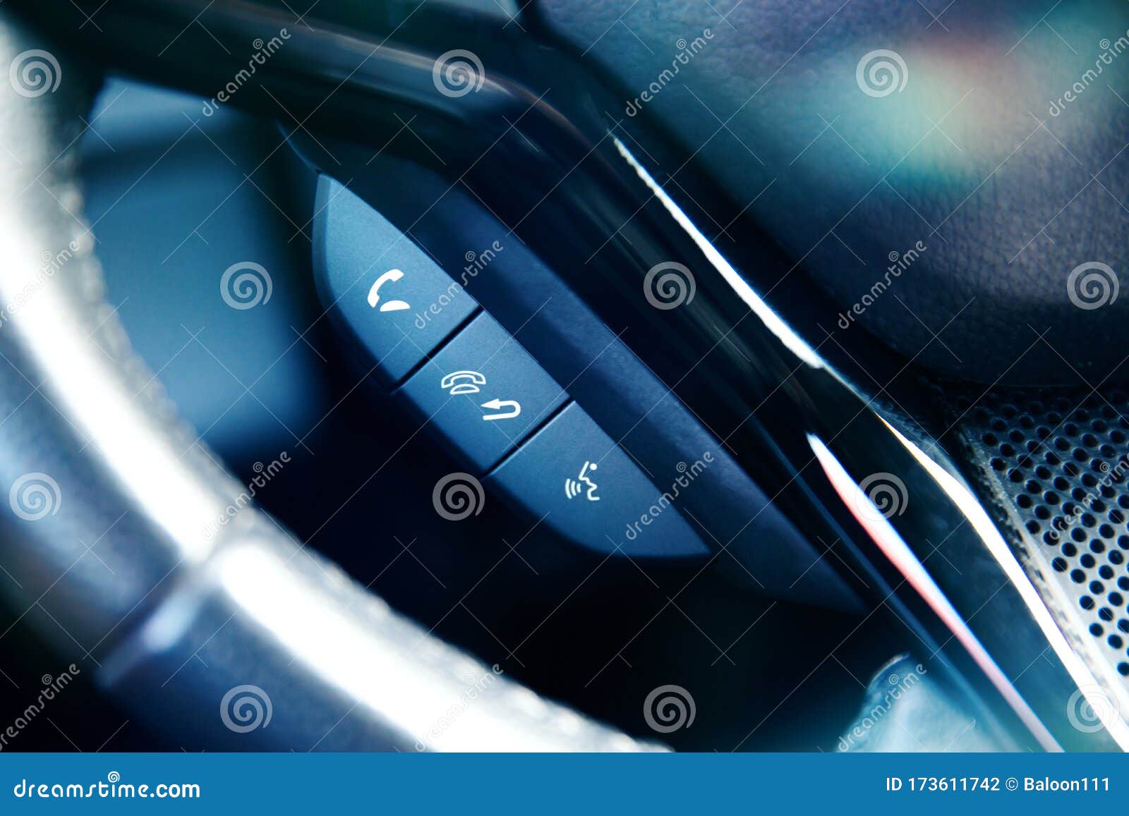 Phone Control Panel at the Steering Wheel Stock Photo - Image of ...
