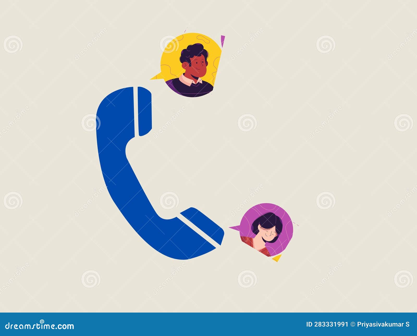 Phone Conversation, Customer Service, Friends - 1 Stock Illustration ...