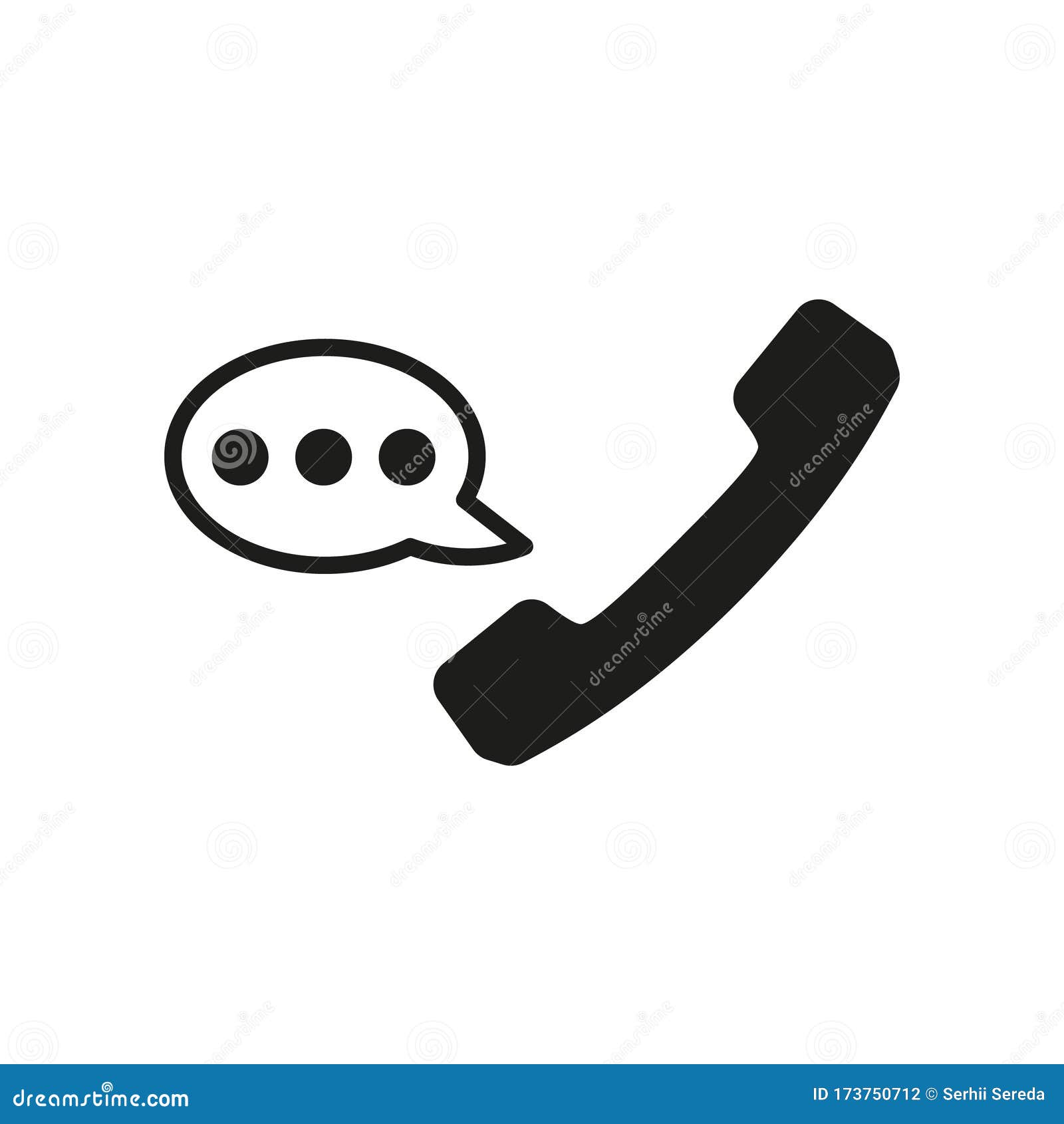 Phone Conversation Icon on White Background Stock Illustration ...