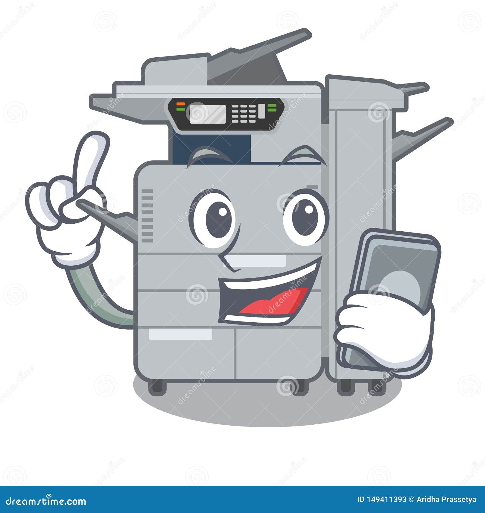 With Phone Copier Machine in the Cartoon Shape Stock Vector ...