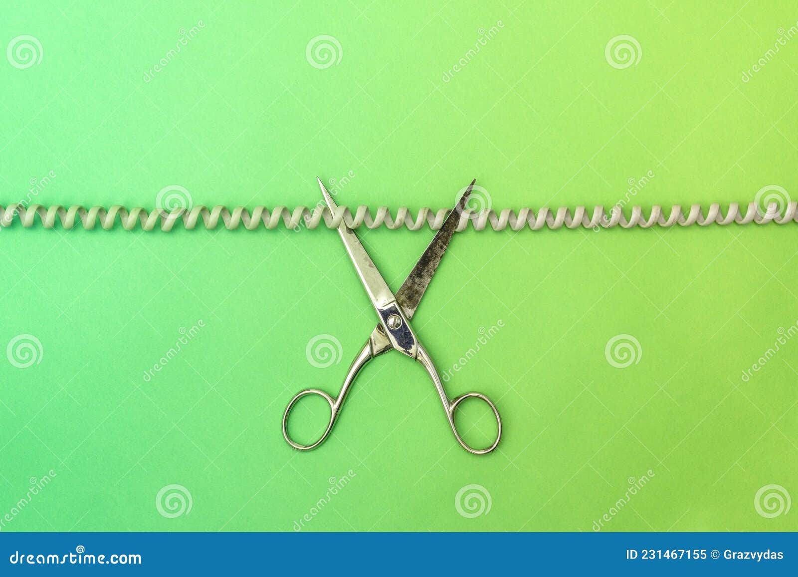 Phone Cord Being Cut by Scissors Stock Image - Image of information ...