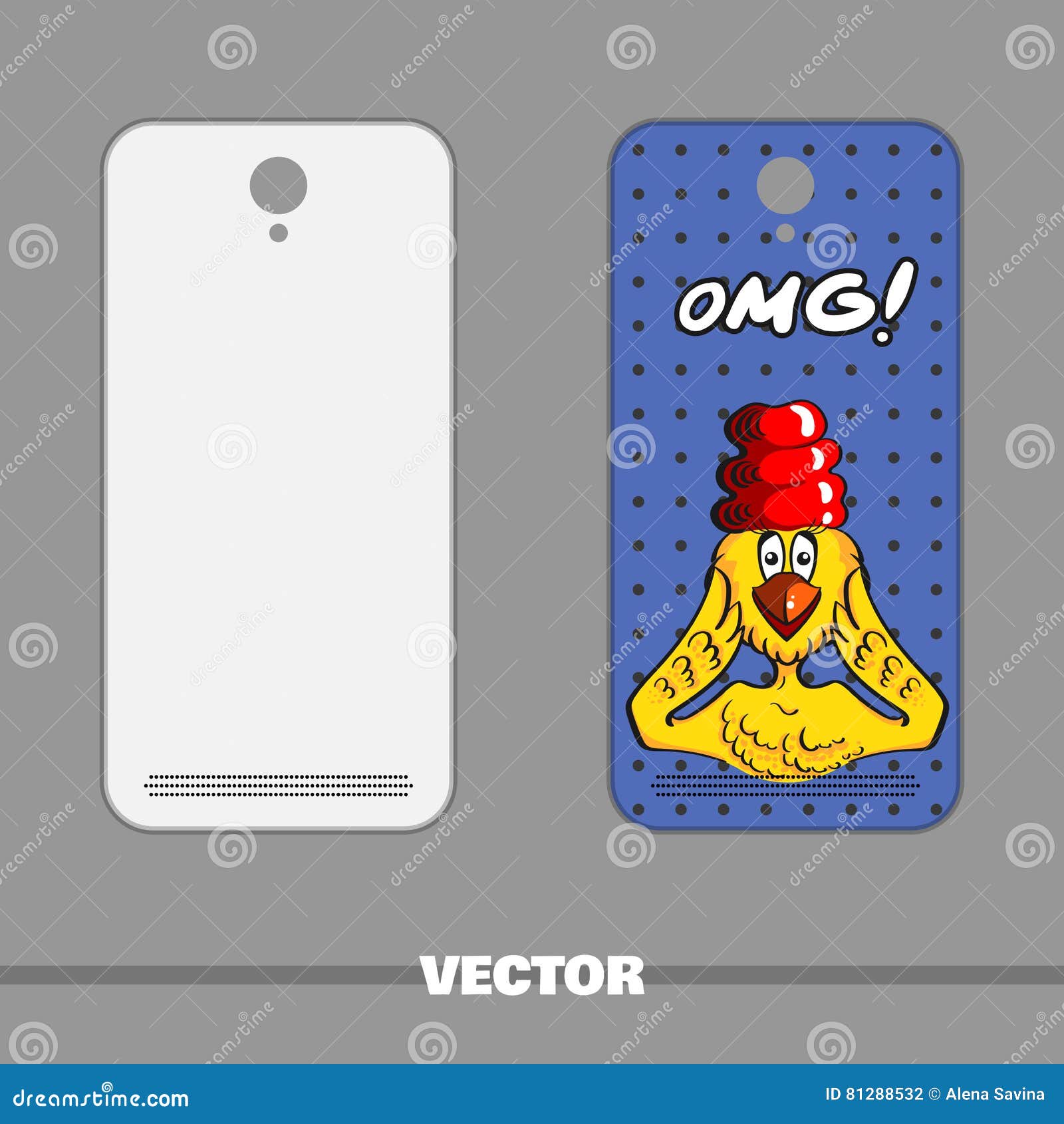 Phone Cover Funny Chicken stock vector. Illustration of pattern - 81288532