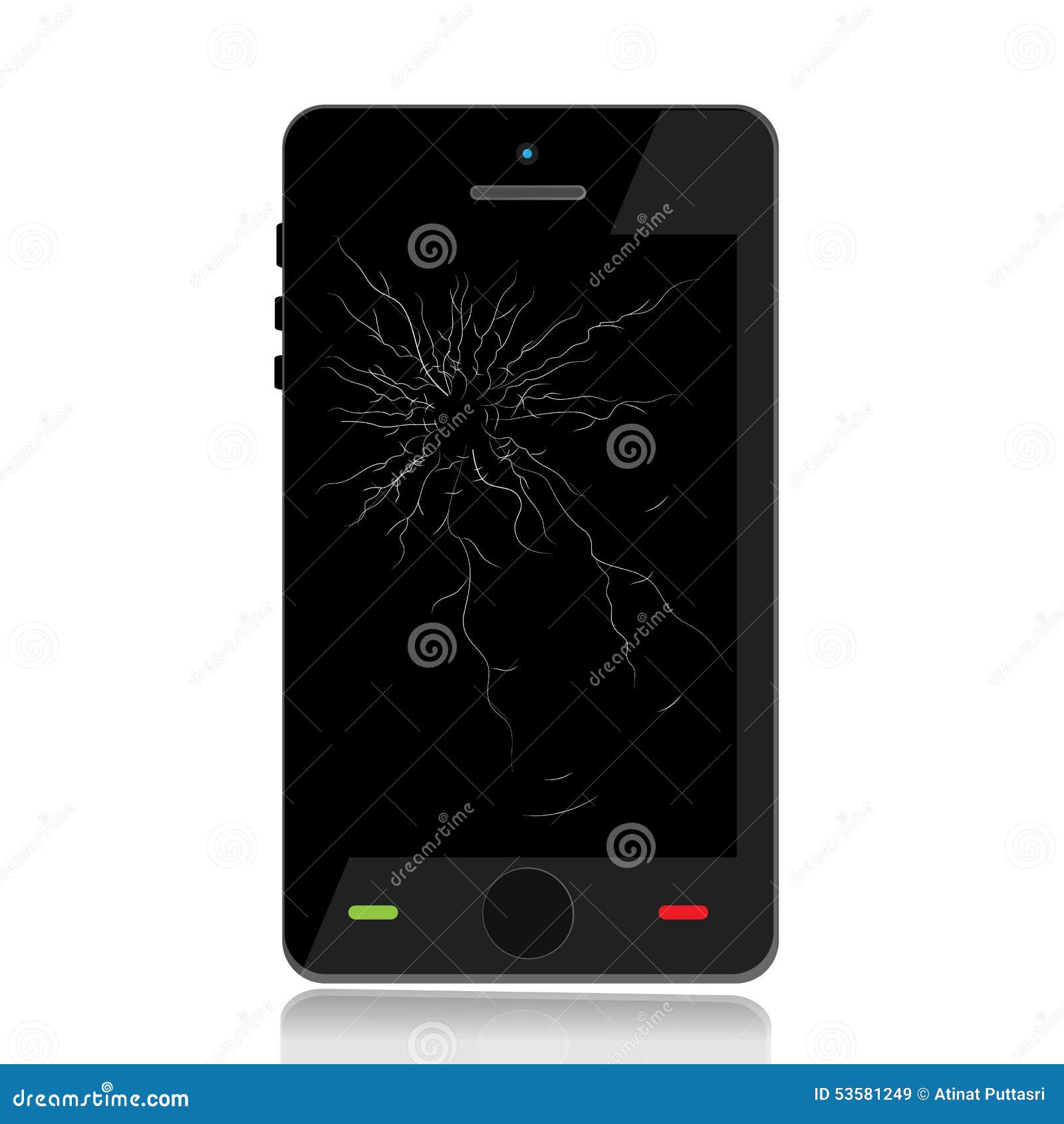 Phone cracked screen stock vector. Illustration of design - 53581249
