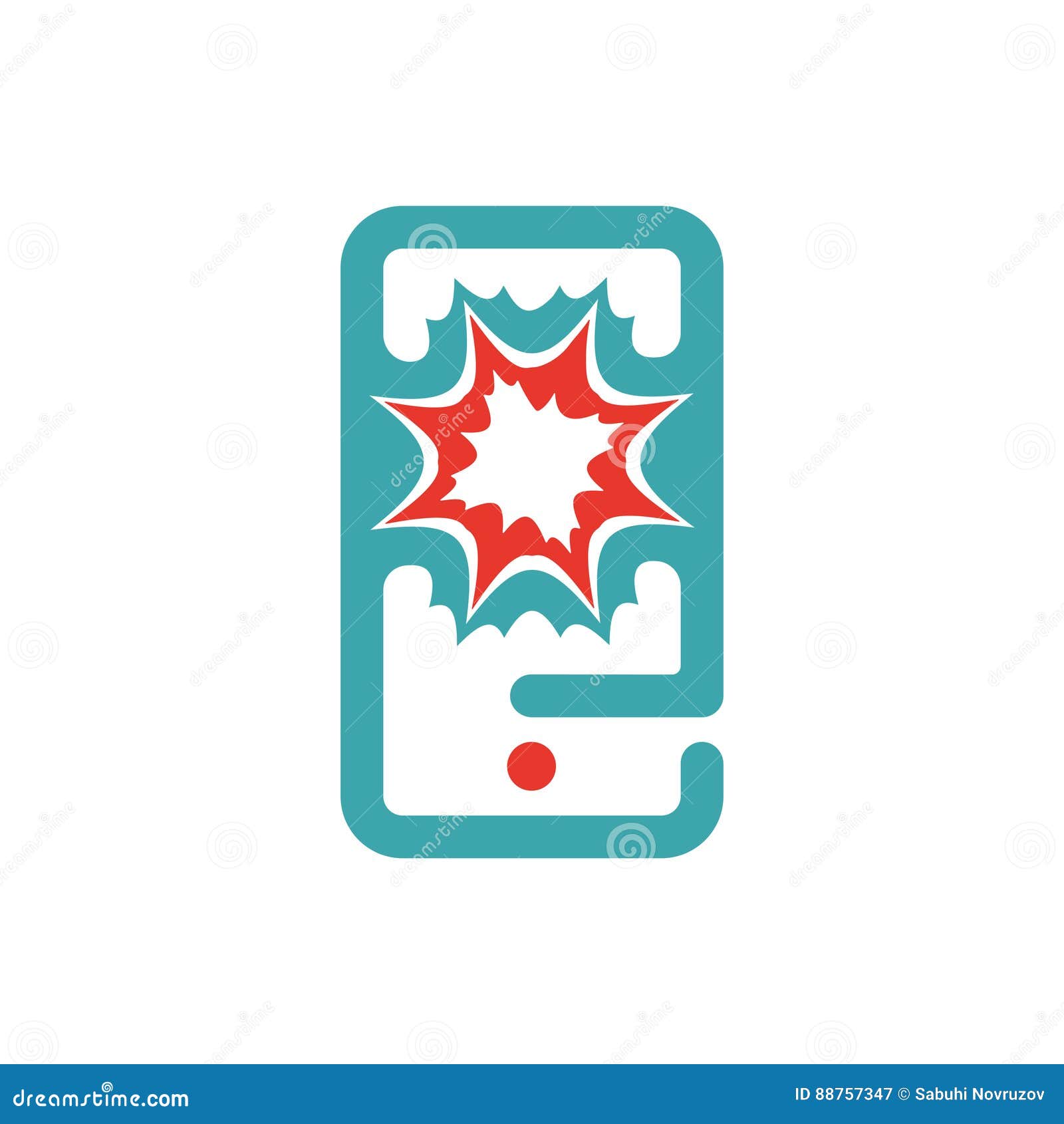 Phone and Crash Symbol Icon. Stock Vector - Illustration of background ...