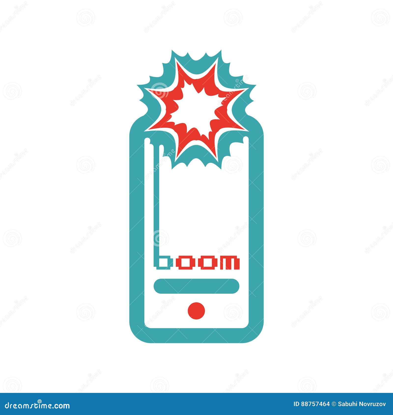 Phone and Crash Symbol Icon. Stock Vector - Illustration of gadget ...